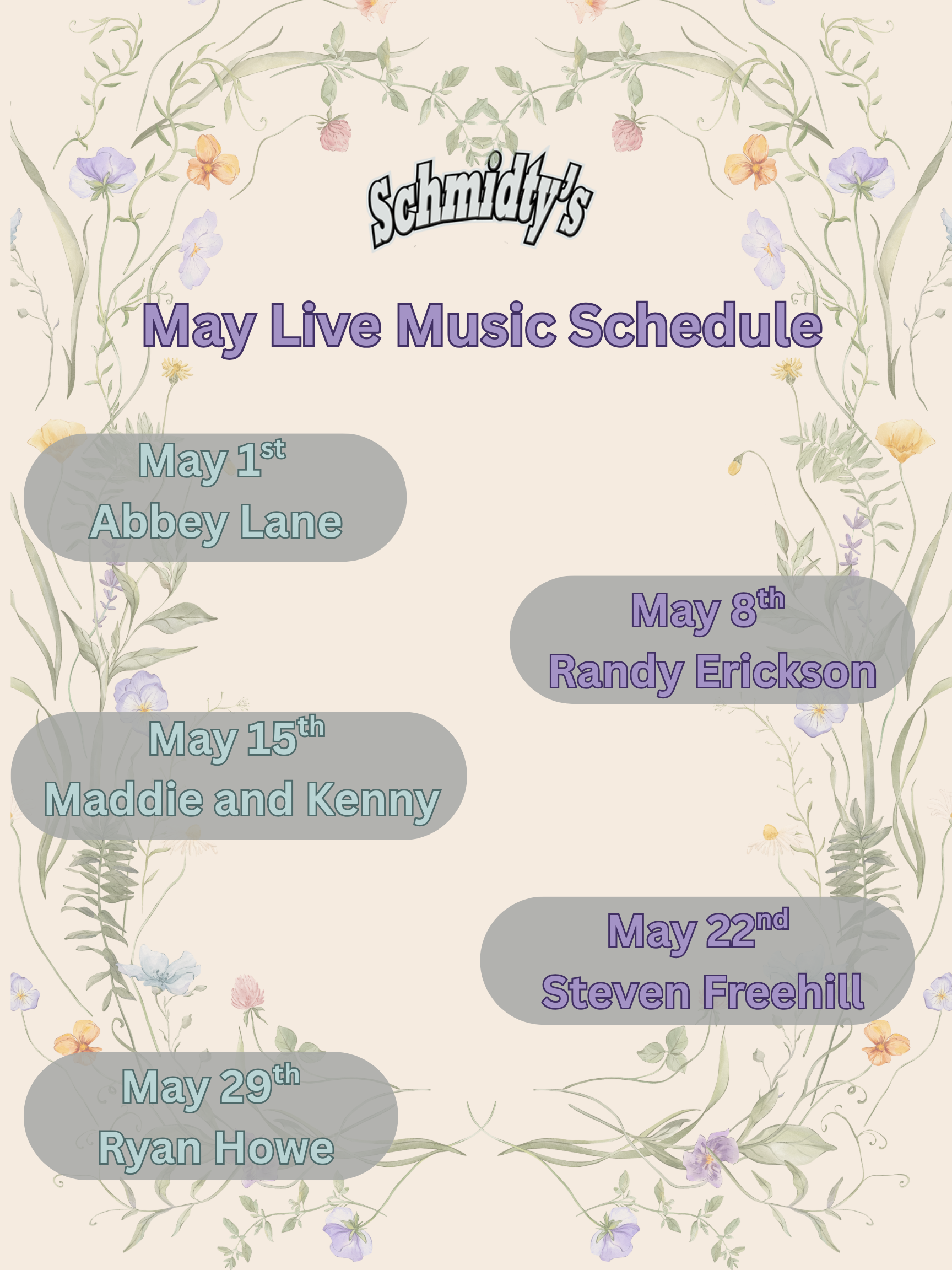 Specials & Events - Schmidty's